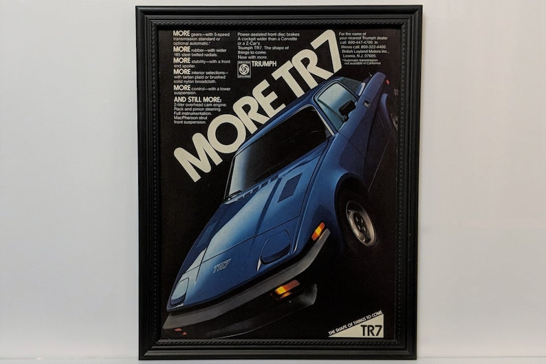Vintage Triumph TR7 Sports Car Advertisement Wall Art – Drivi